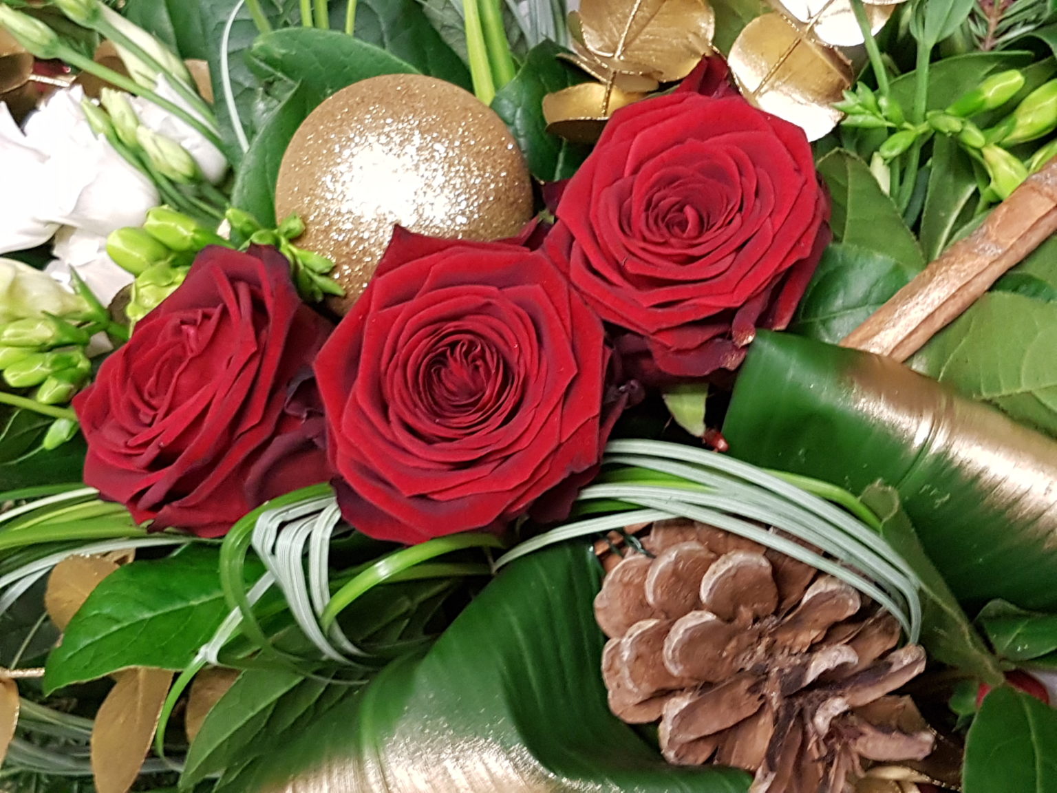 Bouquet Noël rouge – or – Jardin d'Alice